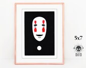No Face Hand Pulled Art Print 5x7 Paper Print Geek Gift - Etsy