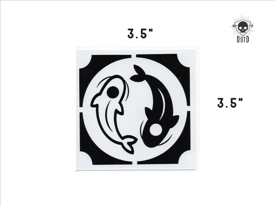 Koi Spirit Yin Yang Atla Black and White Vinyl Sticker Opaque Decal ...