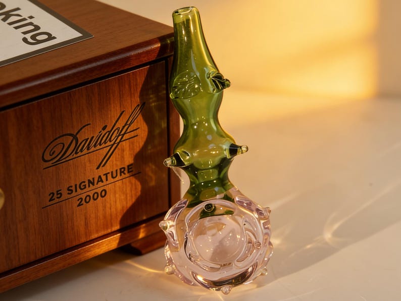 Pinkish Green Glass Pipe, Girly Hand Pipe, Unique Pretty Design ...
