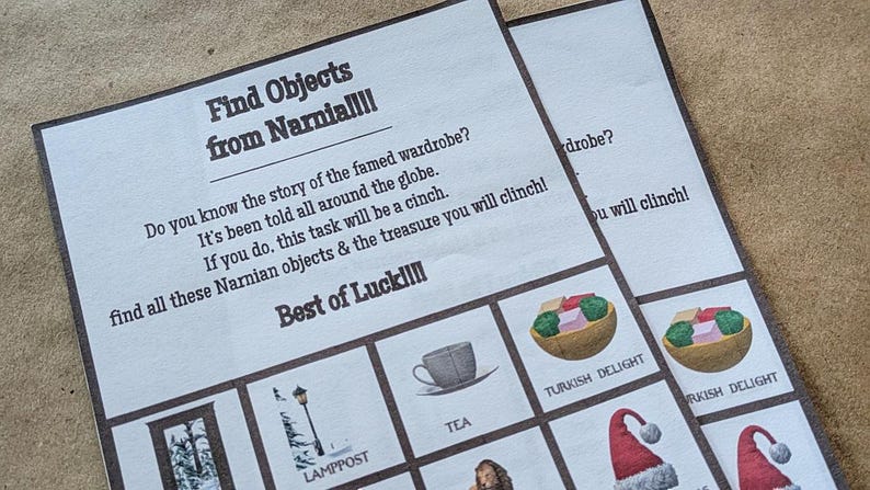 Narnia Party Printable Treasure Hunts - Etsy