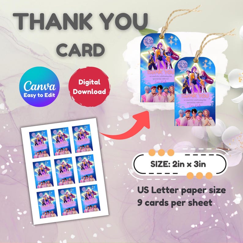 KPOP Demon Hunters EDITABLE Birthday Party Bundle Favors Juice Label ...