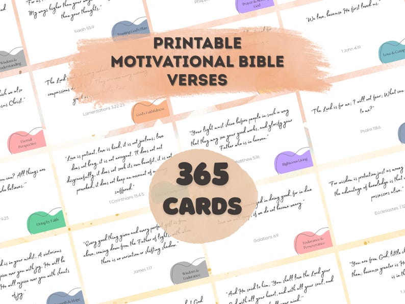 365 Daily Bible Verse Cards, Minimalist Scripture Printables (digital ...