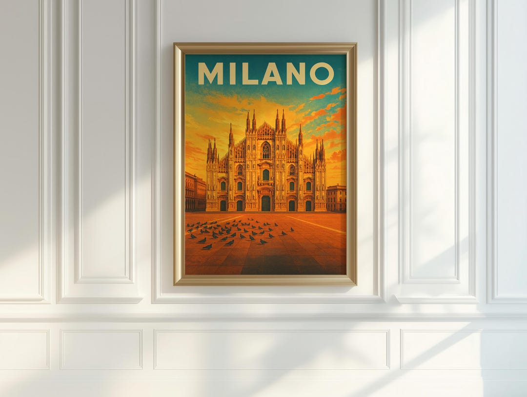 MILANO Timeless Wall Art Print | Retro Minimalist Travel Poster ...