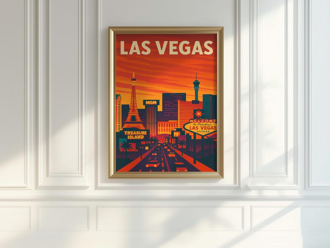 LAS VEGAS Timeless Wall Art Print | Retro Minimalist Travel Poster ...