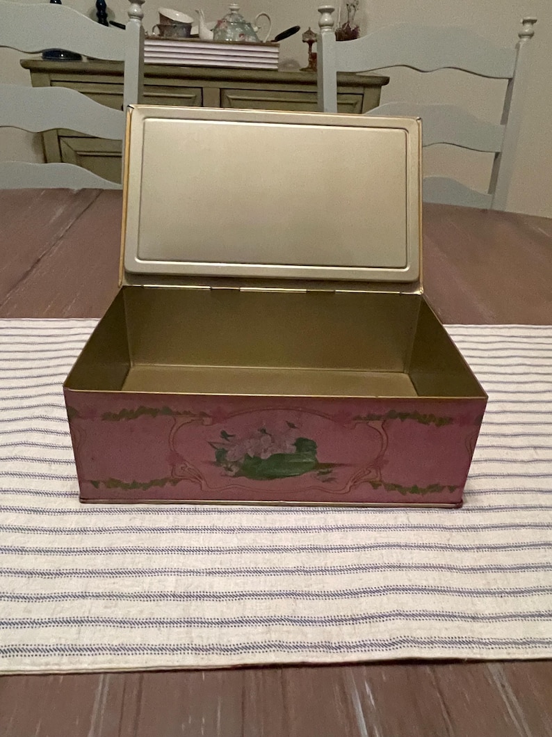 Vintage Louis Sherry New York Pink Tin Box | Floral Candy Tin | Shabby ...