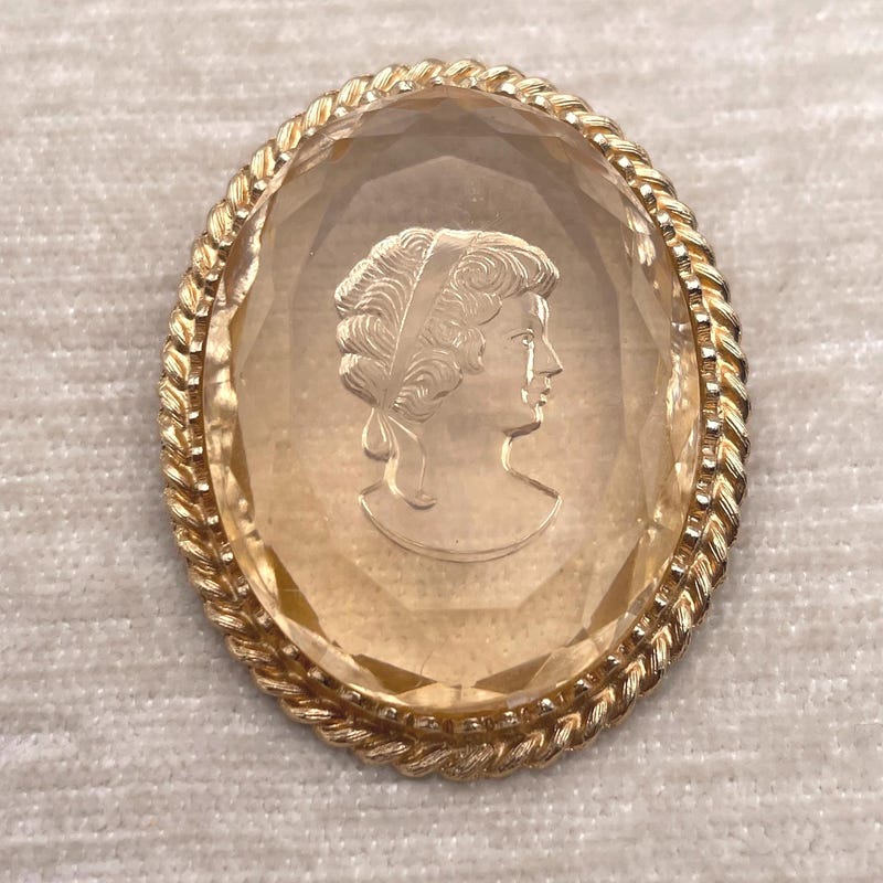 Antique Faceted Glass Pin - Etsy