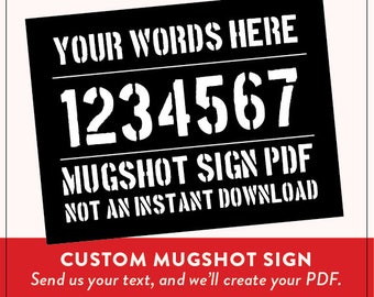 DIY Mugshot Sign Mugshot Template Unlimited Personal Use | Etsy