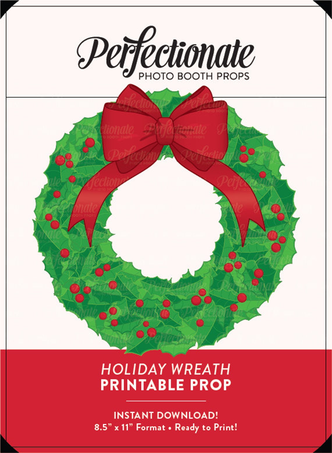 Printable Wreath Christmas Wreath Printable Instant | Etsy