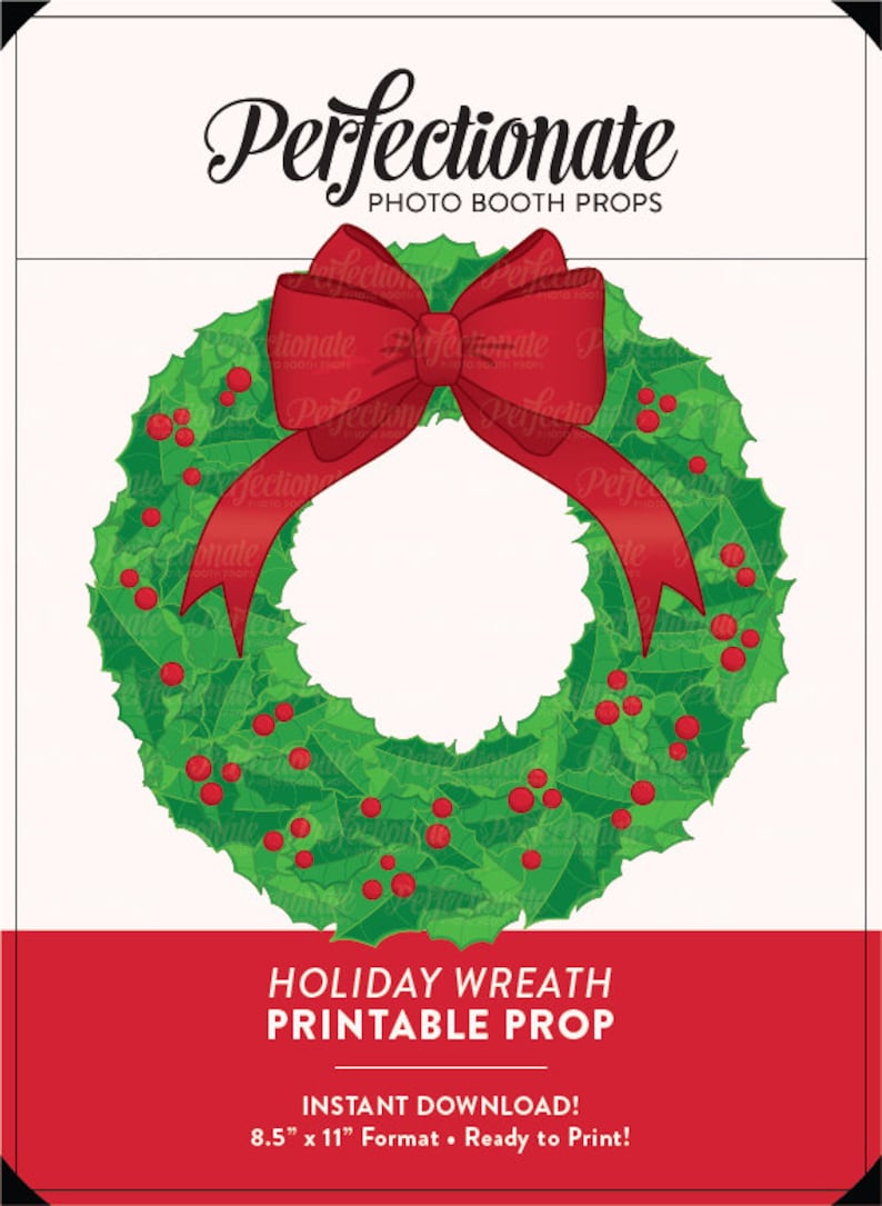 Printable Wreath Christmas Wreath Printable Instant - Etsy