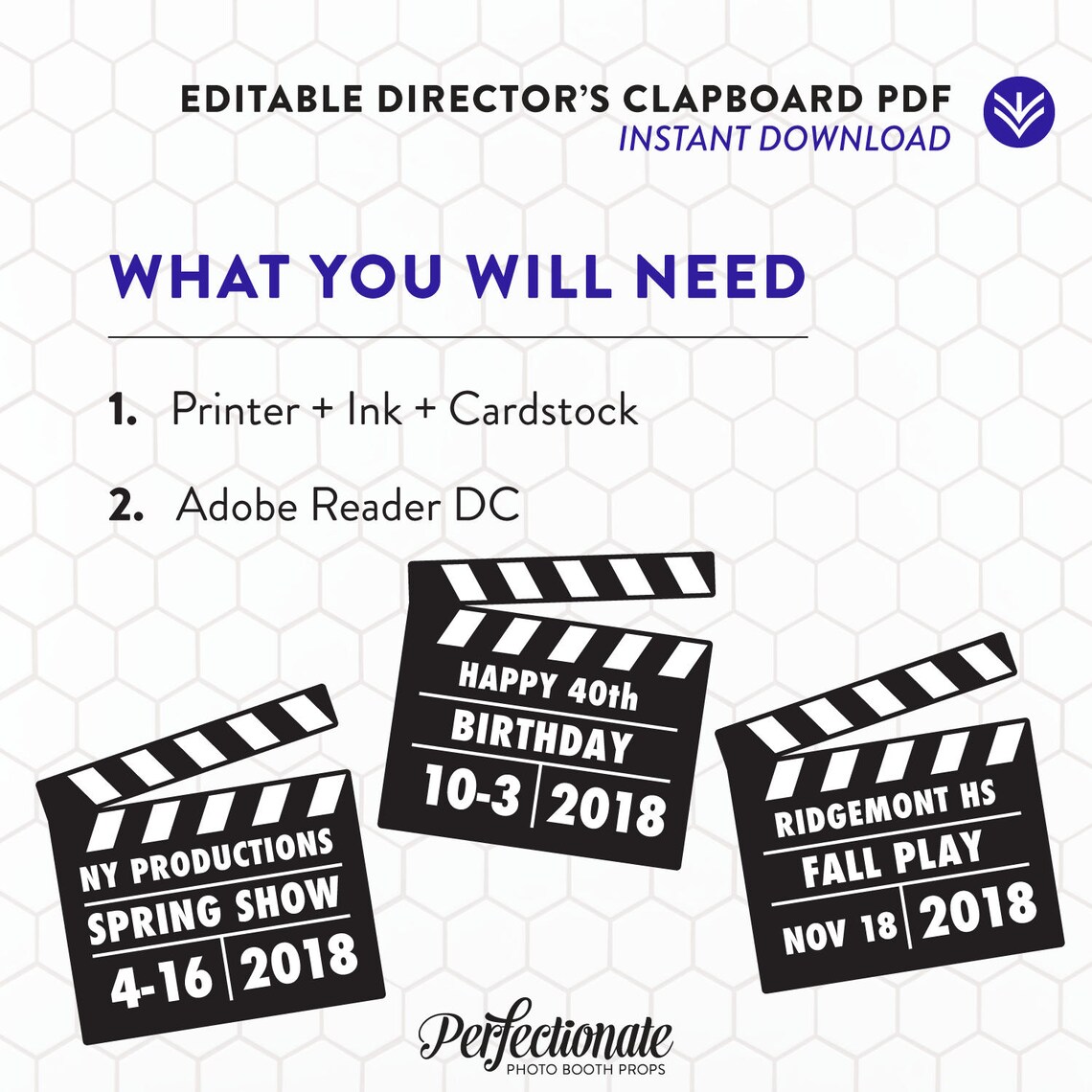 Movie Director Sign Instant Download Editable Template - Etsy