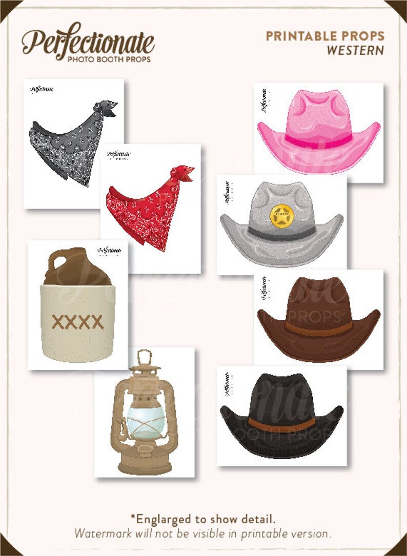 DIY Western Photo Booth Props 32 Printable Cowboy Props - Etsy