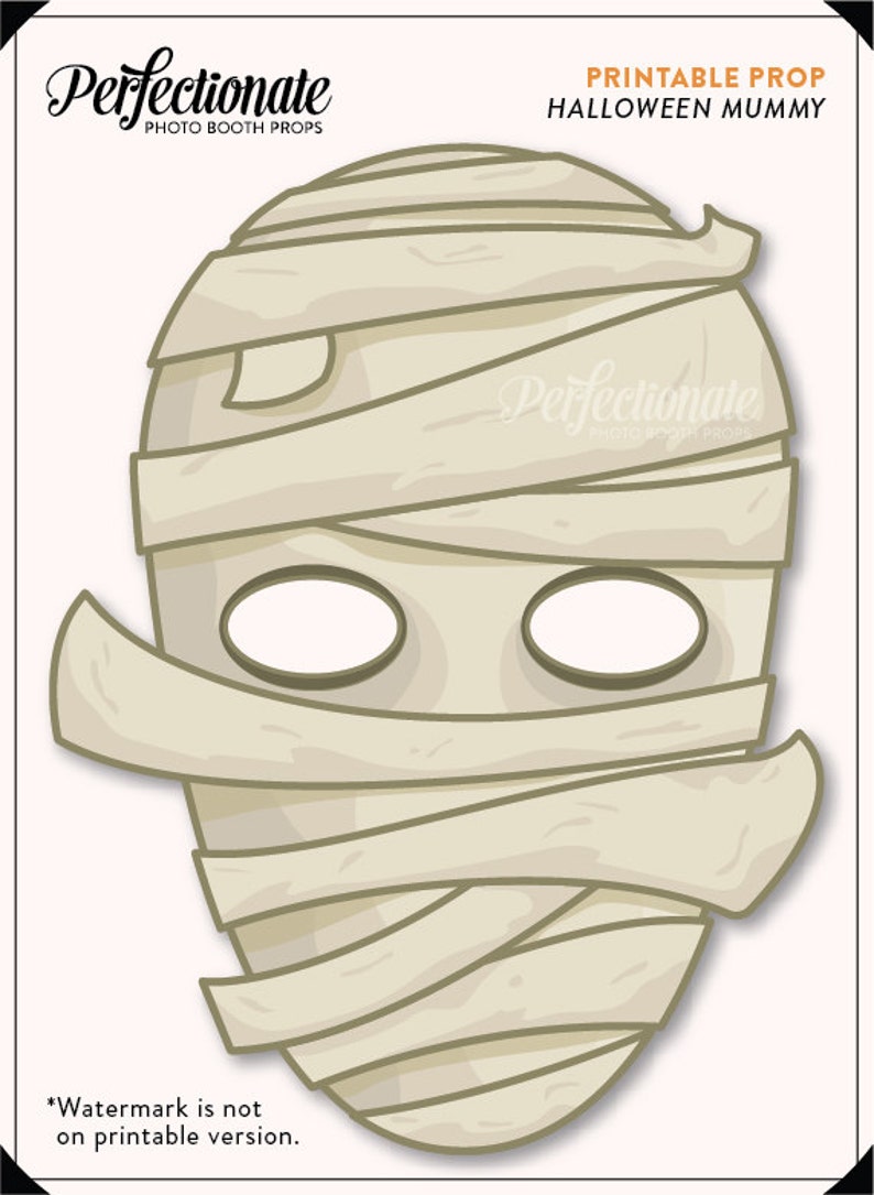 Mummy Mask Printable Halloween Mummy Printable Prop Mummy - Etsy