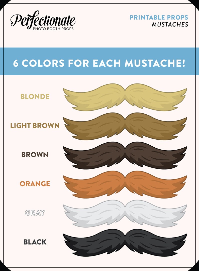 Mustache Props 90 Printable Mustache Props Instant | Etsy