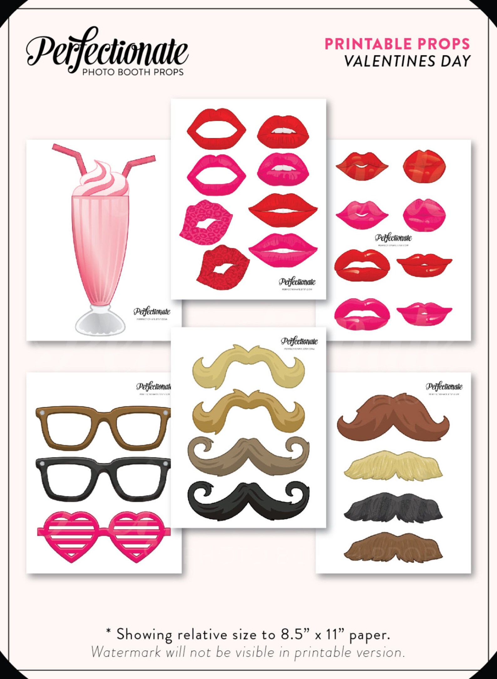 Kissing Booth Props Printable Photo Booth Props 50 - Etsy