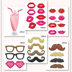 Kissing Booth Props Printable Photo Booth Props 50 Printable Love Props ...