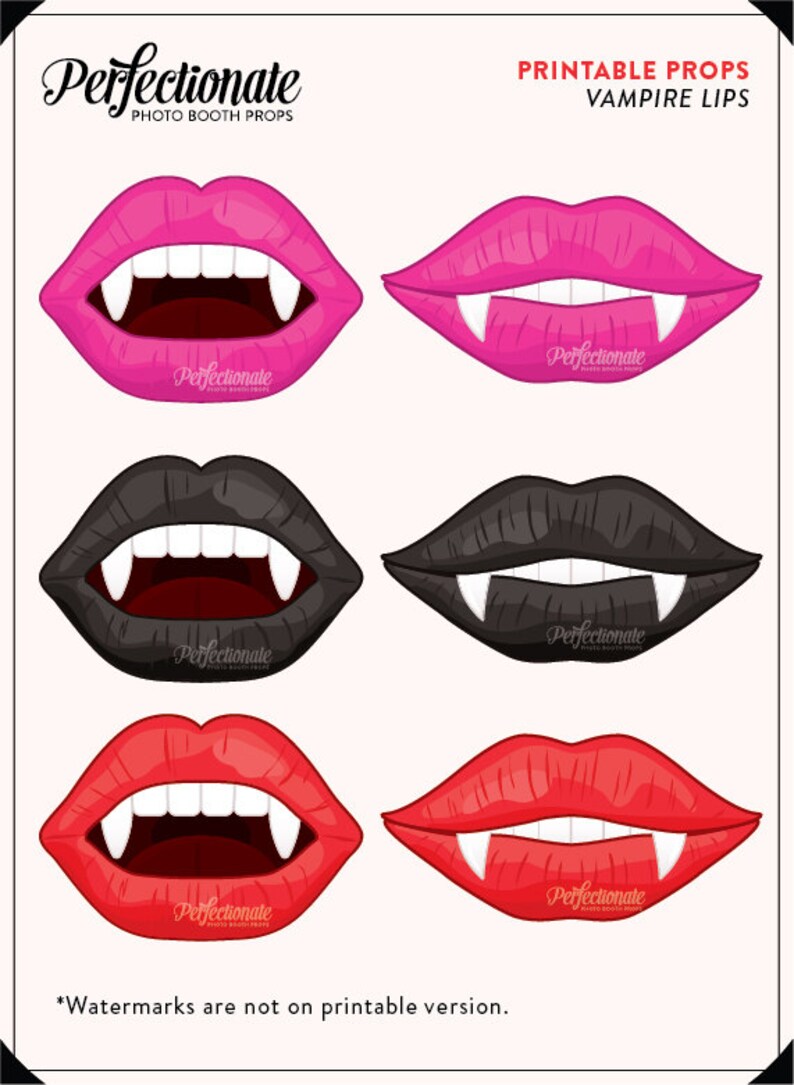 Vampire Fangs Props 8 Full Size Printable Props DIY - Etsy UK