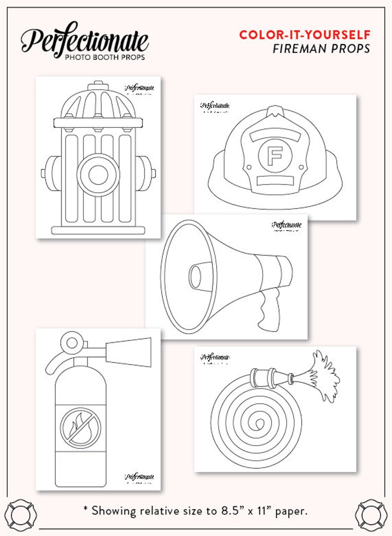 Fire Fighter Coloring Pages Printable Fire Fighter Coloring | Etsy