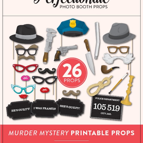 Murder Mystery Props 26 Full Size Printable Props Mugshot - Etsy