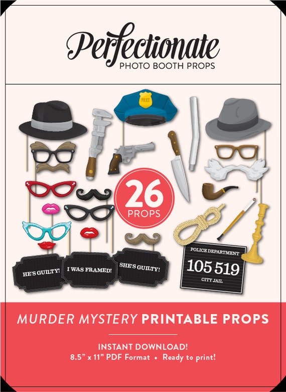 Murder Mystery Props 26 Full Size Printable Props Mugshot - Etsy