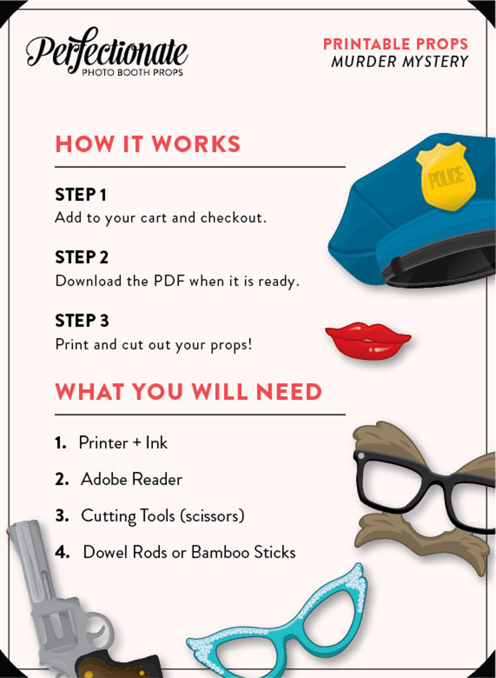 Murder Mystery Props | 26 Full Size Printable Props | Mugshot Sign ...