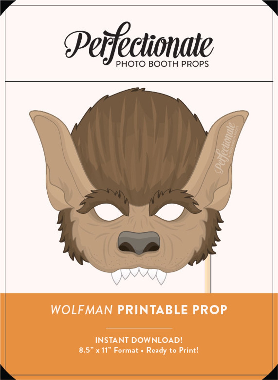 Printable Werewolf Mask Prop | Halloween Printable Prop | DIY Halloween ...