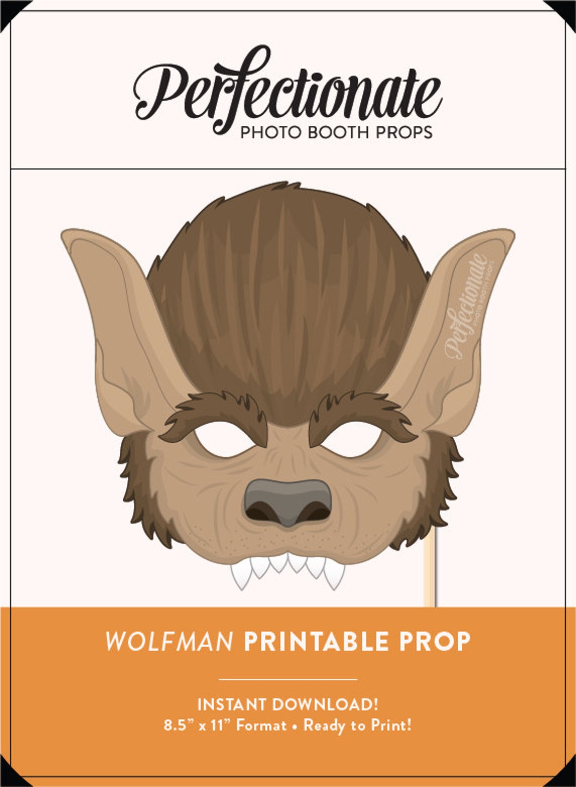 Printable Werewolf Mask Prop Halloween Printable Prop DIY | Etsy