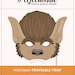 Printable Werewolf Mask Prop Halloween Printable Prop DIY Halloween ...