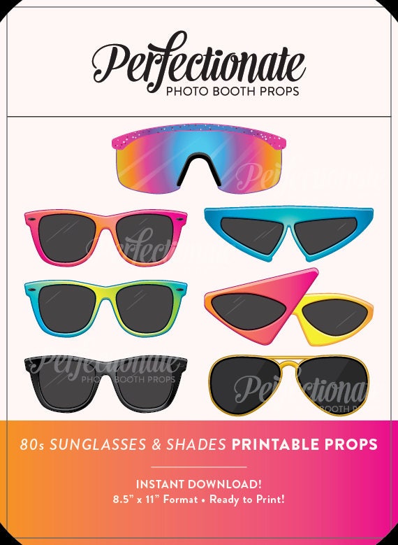 Printable 80s Sunglasses Photo Booth Prop Printable 80s - Etsy Australia