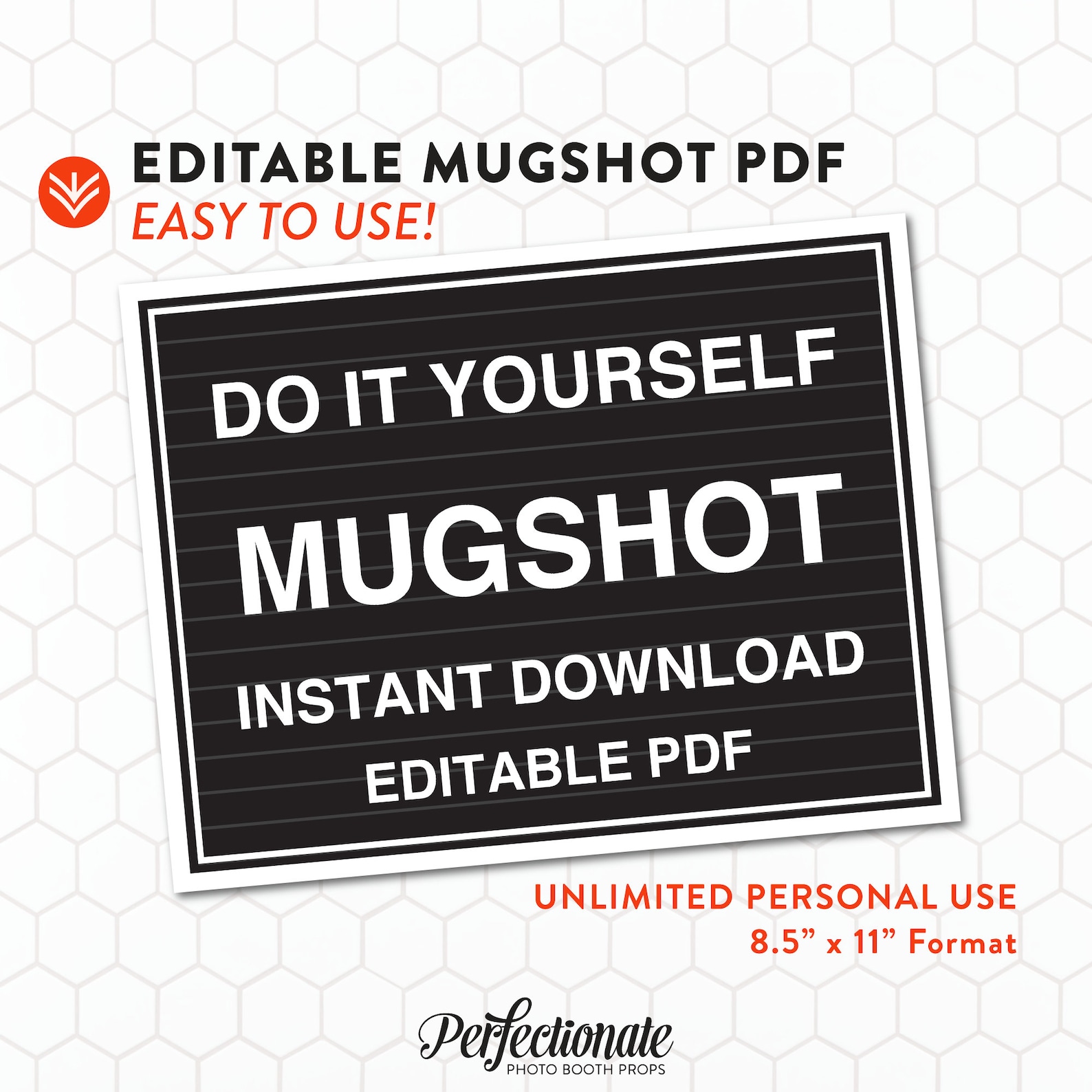 DIY Mugshot Sign | Mugshot Template | Unlimited Personal Use | Instant ...