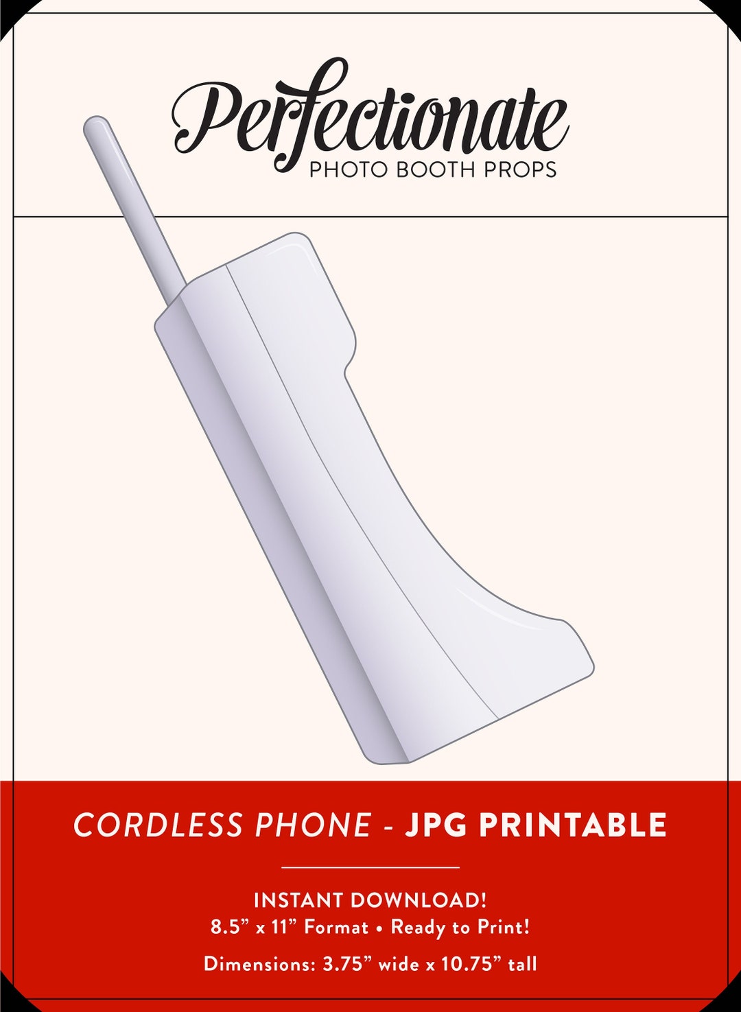 Cordless Phone Photo Booth Prop: 90s Style (JPG Printable) - Etsy