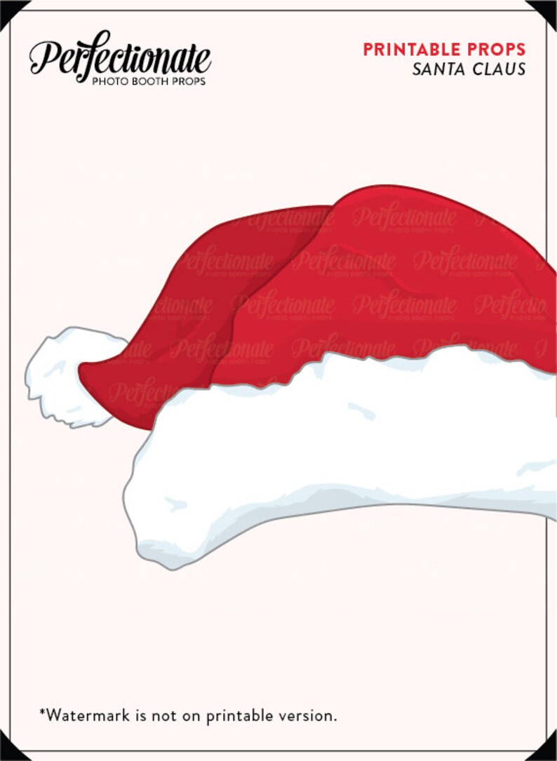 Printable Christmas Props Santa Hat and Beard Printable | Etsy