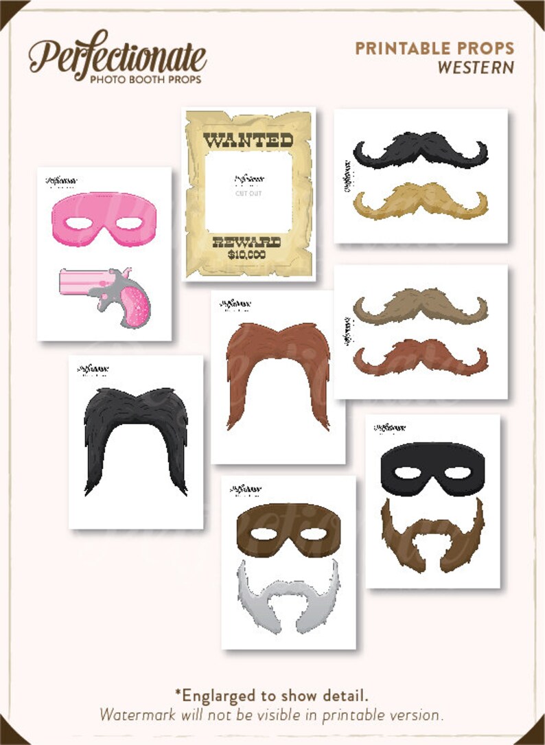 DIY Western Photo Booth Props 32 Printable Cowboy Props | Etsy