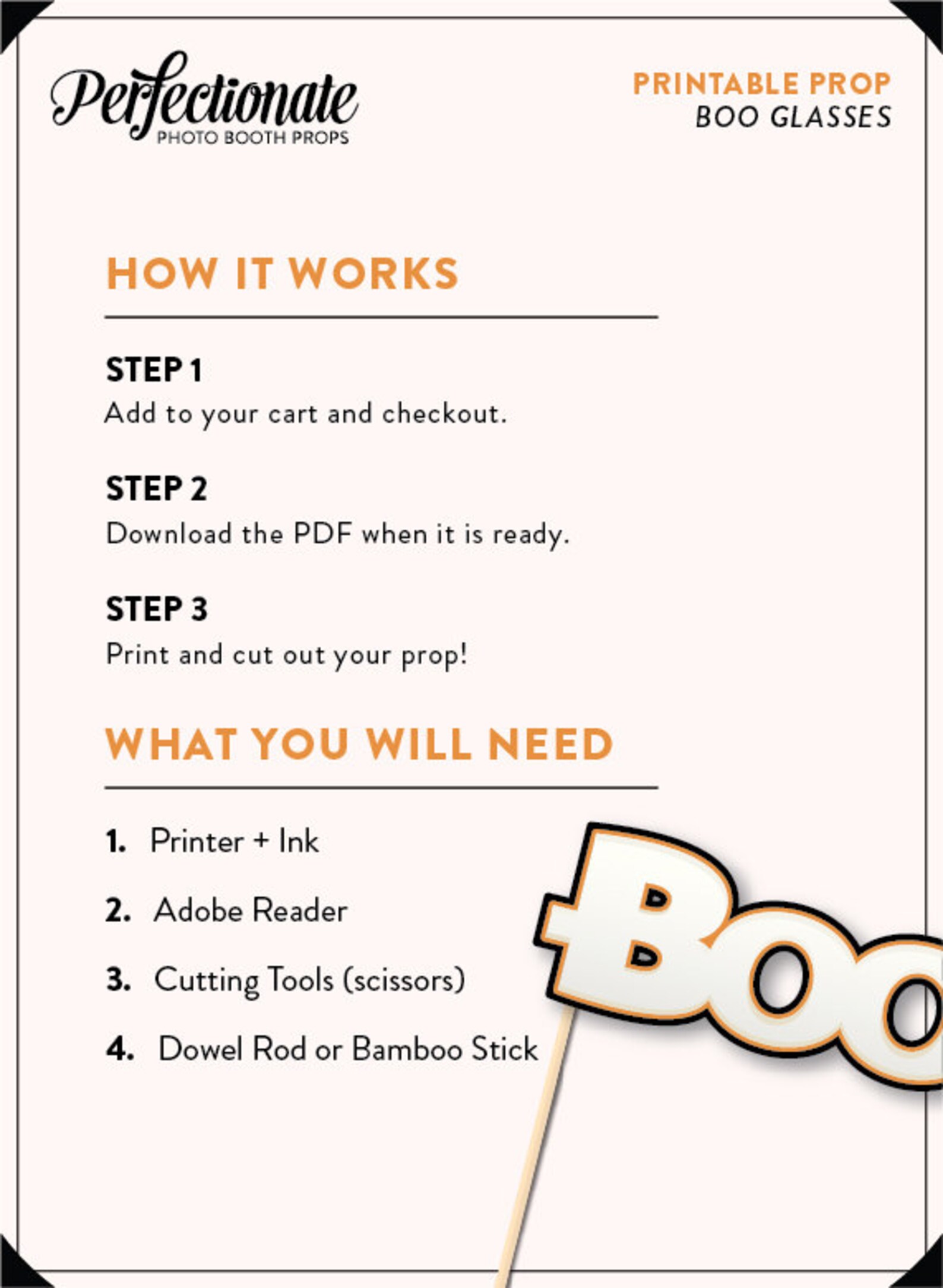 Printable BOO Glasses Printable Halloween Glasses | Etsy