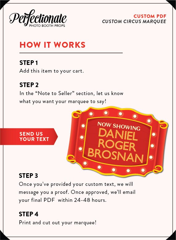 Customized Printable Marquee PDF You Provide Your Words and | Etsy