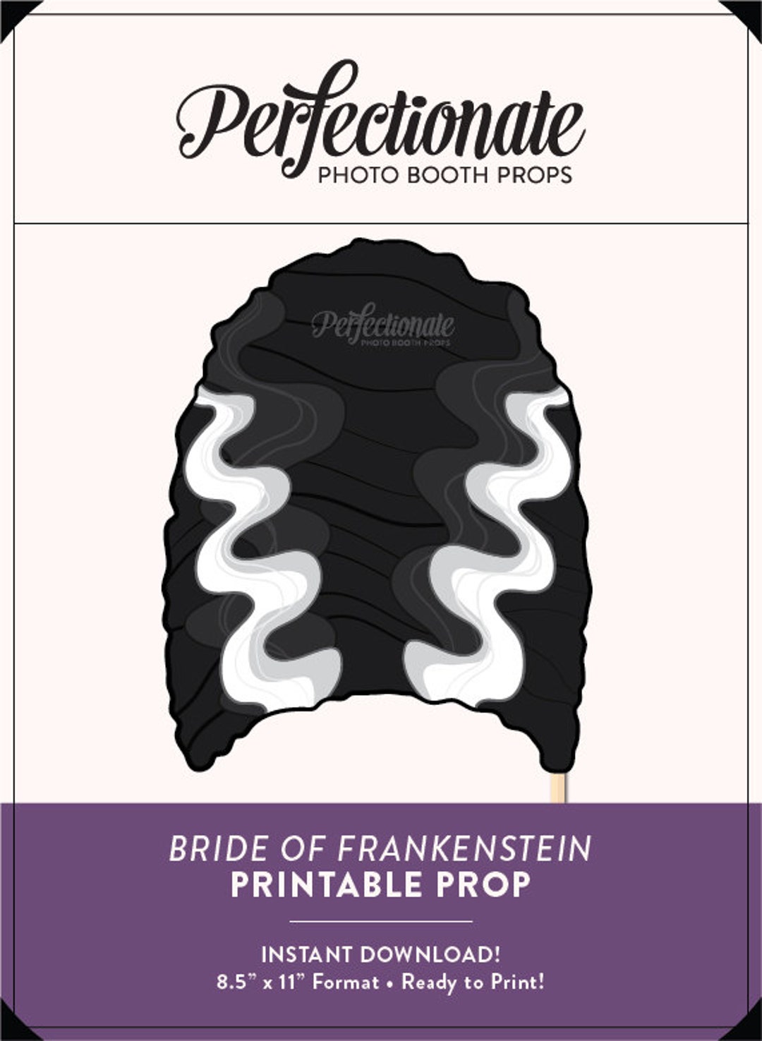 Frankenstein's Bride Hair Printable | Bride of Frankenstein Instant ...