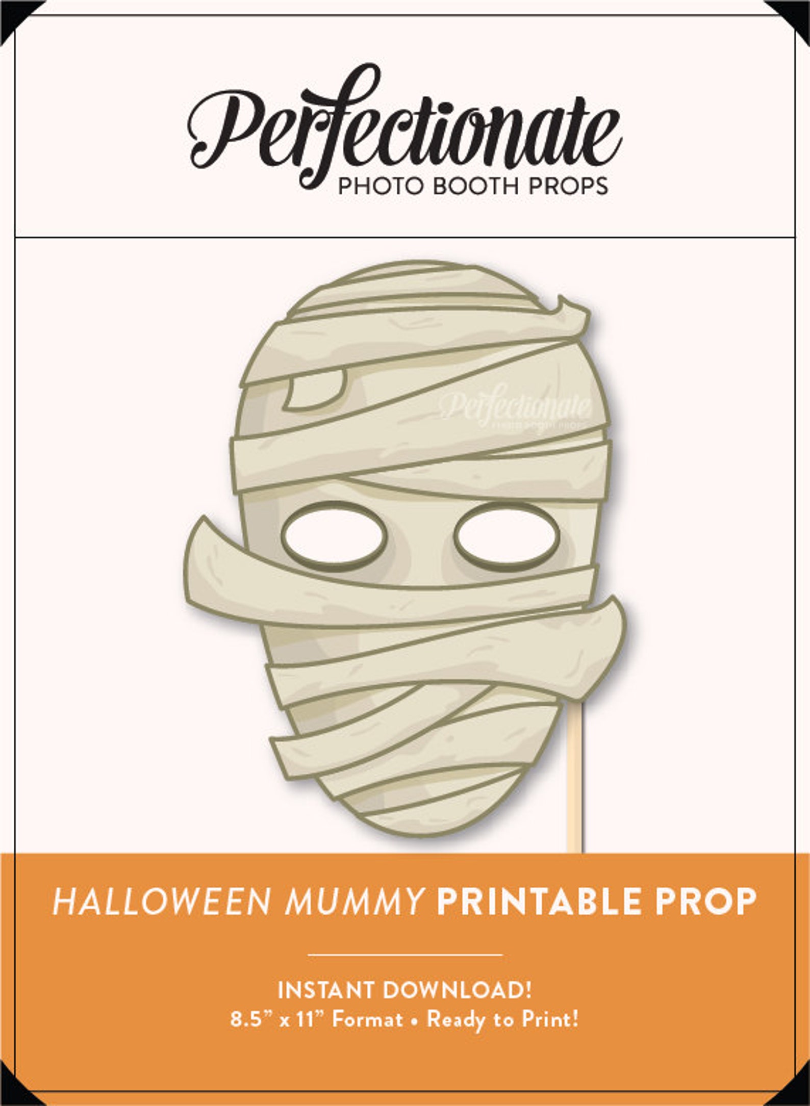 Printable Mummy Mask Prop Halloween Printable Prop DIY | Etsy