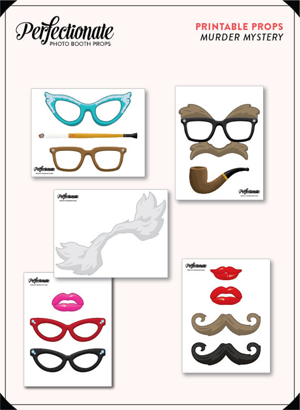 Murder Mystery Props | 26 Full Size Printable Props | Mugshot Sign ...