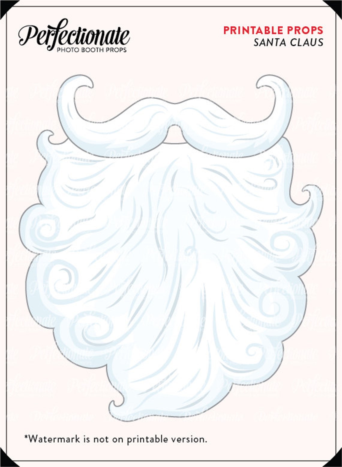 Printable Christmas Props Santa Hat and Beard Printable - Etsy