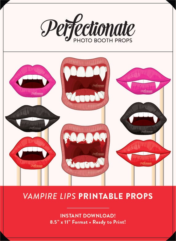 Vampire Fangs Props 8 Full Size Printable Props DIY | Etsy UK