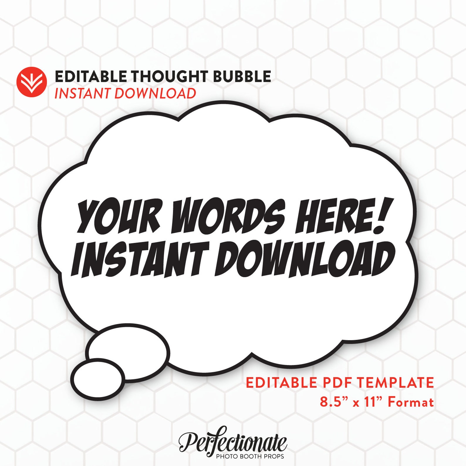 Editable Comic Thought Bubble Template (PDF Download) - Etsy