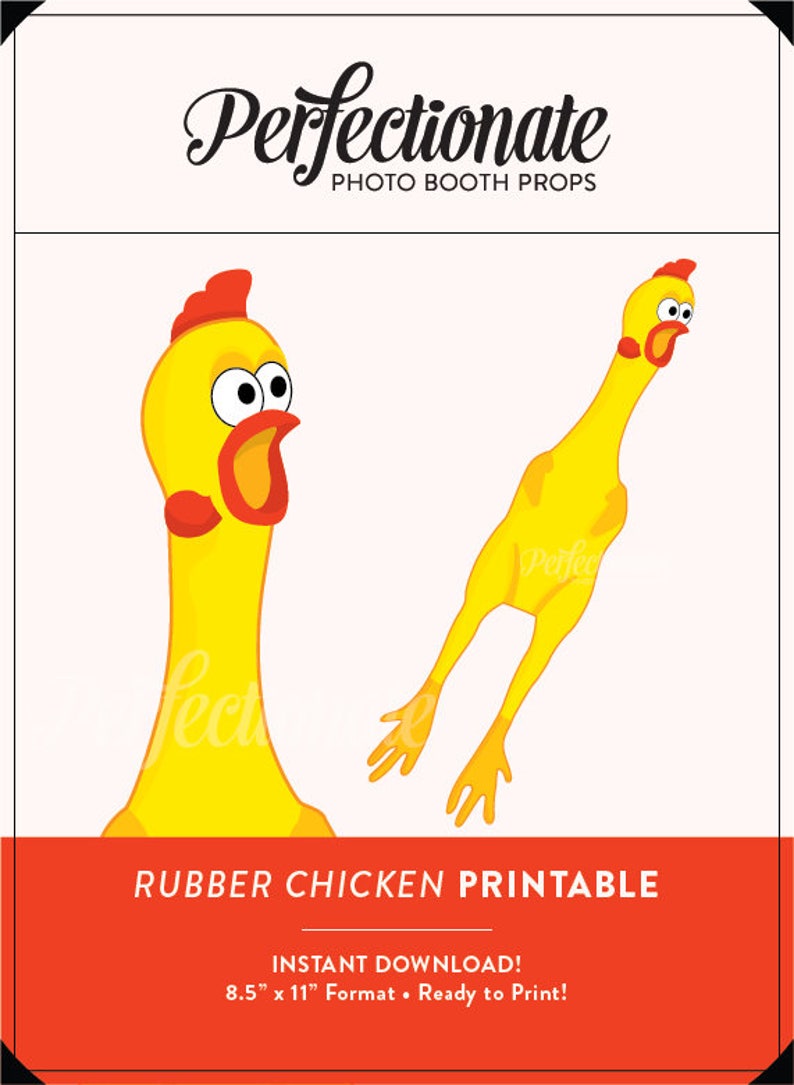 Printable Rubber Chicken Prop | Carnival, Circus Party (PDF, JPEG) - Etsy