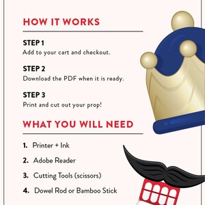 Nutcracker Hat Printable Props | Christmas Printable | Instant Download ...