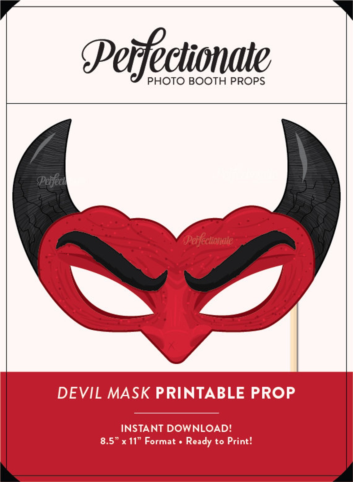 Devil Mask Printable Devil Mask Prop Halloween Props - Etsy UK