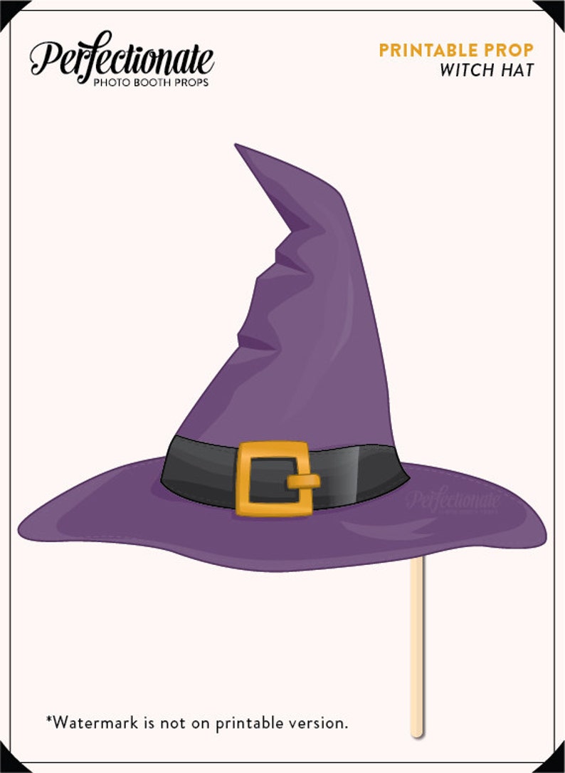 Printable Purple Witch Hat Prop Halloween Printable Prop - Etsy