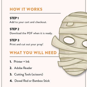 Mummy Mask Printable | Halloween Mummy Printable Prop | Mummy Instant ...