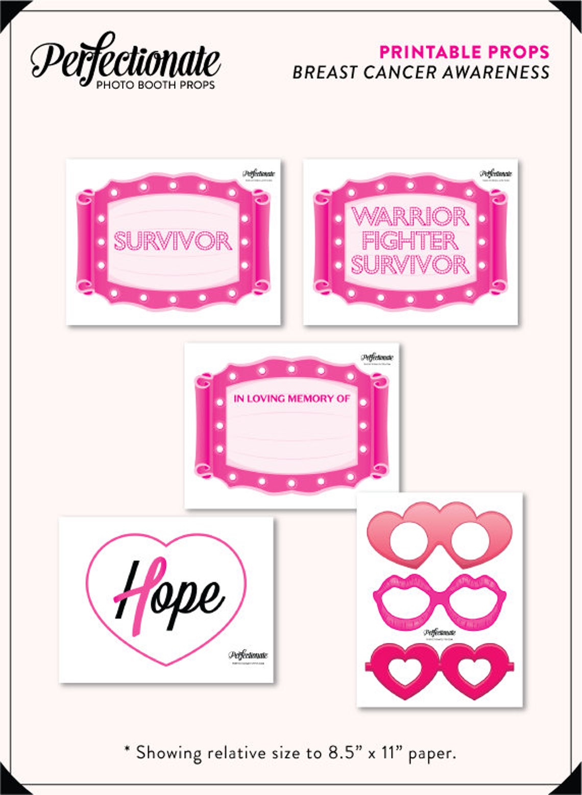 Breast Cancer Awareness Photo Booth Props: 33 Printables (digital ...