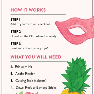 Printable Flamingo Party Props 17 Coral Pink Flamingo Props DIY Props ...