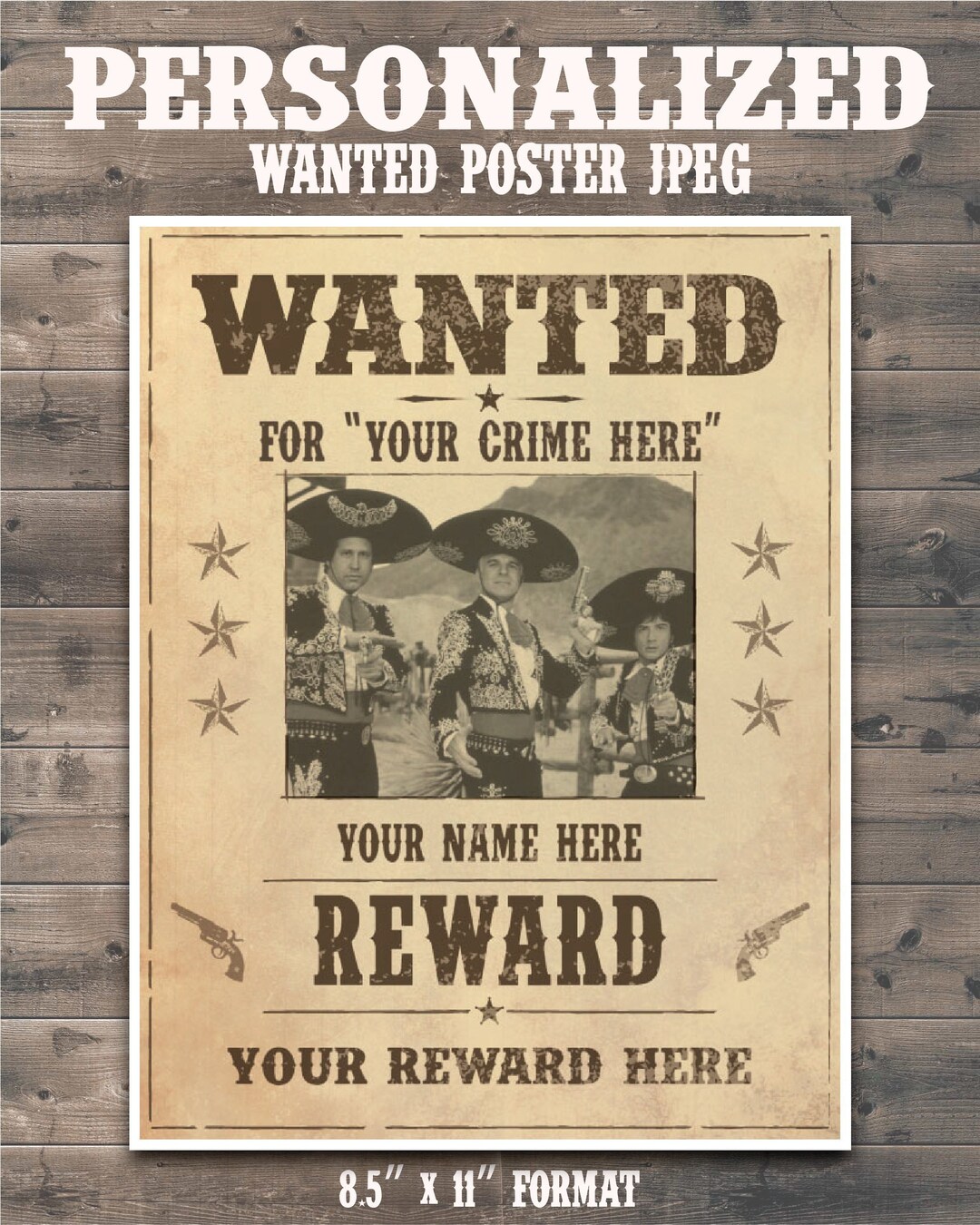 Customizable Wanted Poster: Personalized Photo, Printable Party Sign ...