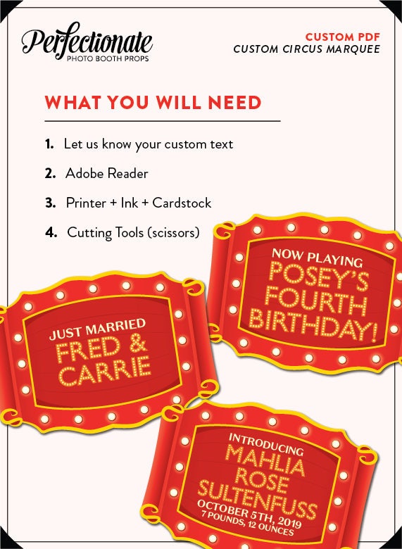 Customized Printable Marquee PDF You Provide Your Words and | Etsy