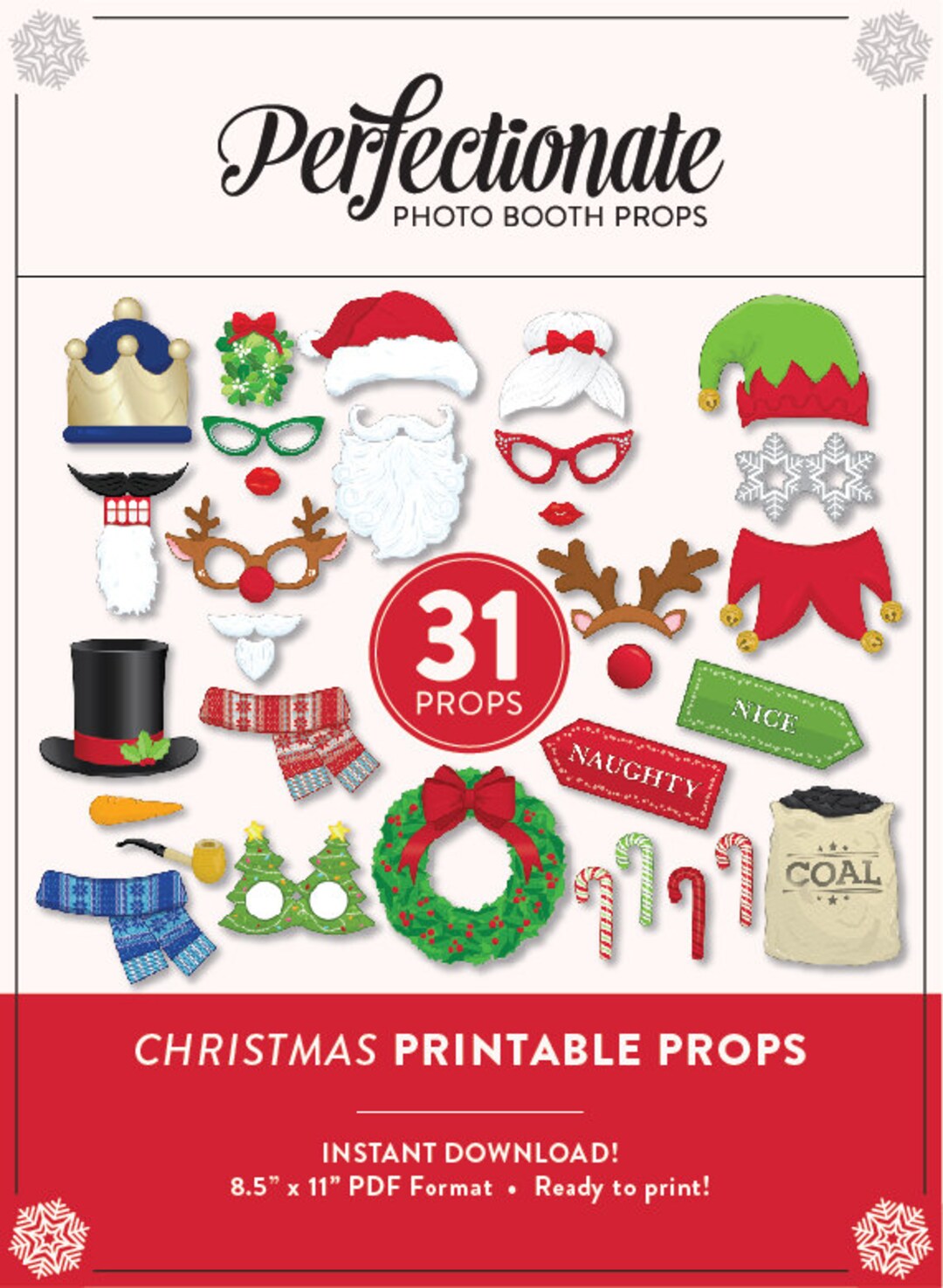Christmas Photo Booth Props: 31 Printable DIY Props (instant Download ...